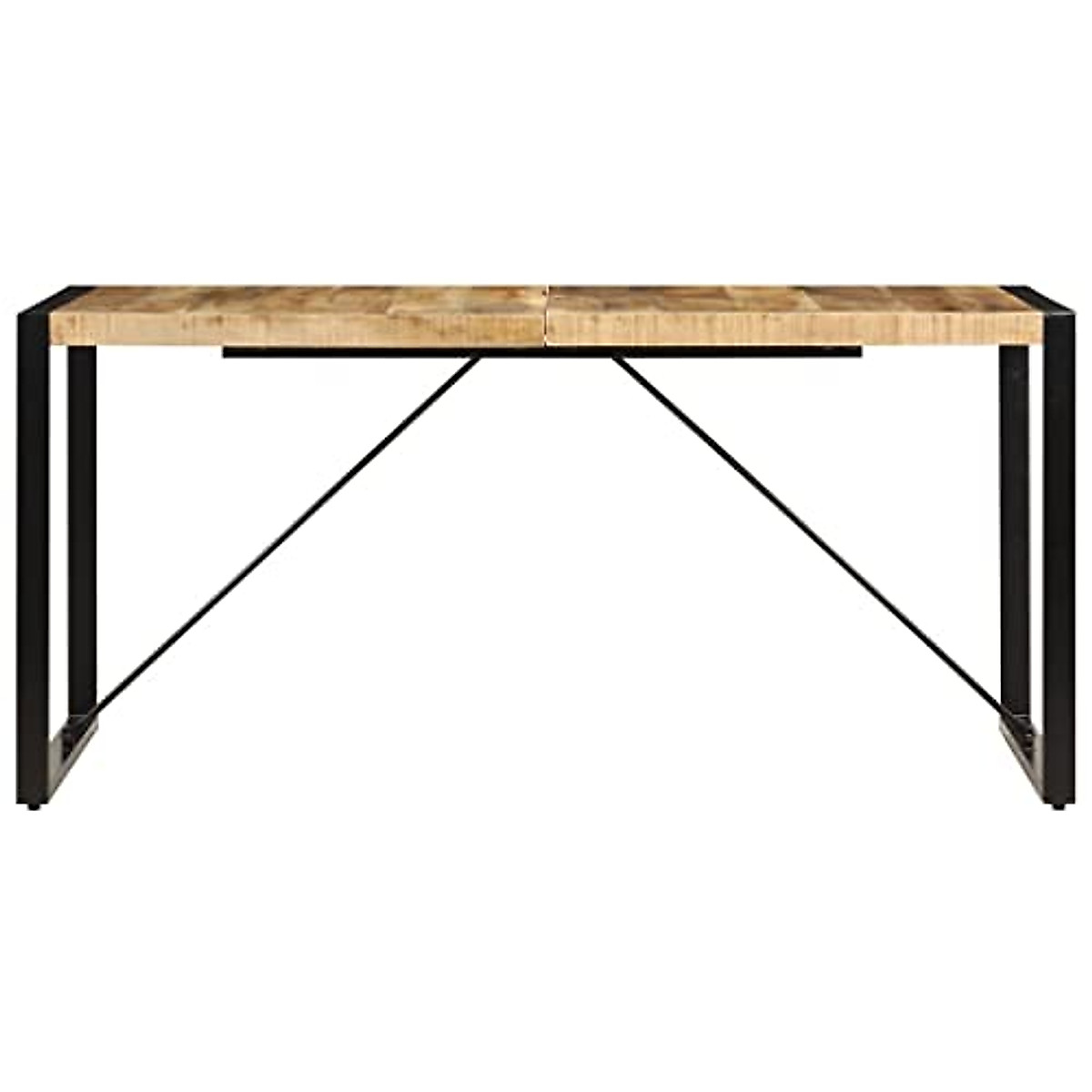 YPWRENH Rectangular Wooden End Table Dining Table 63 "x31.5 x29.5 Solid Mango Wood for Dining Room, Kitchen or Living Room