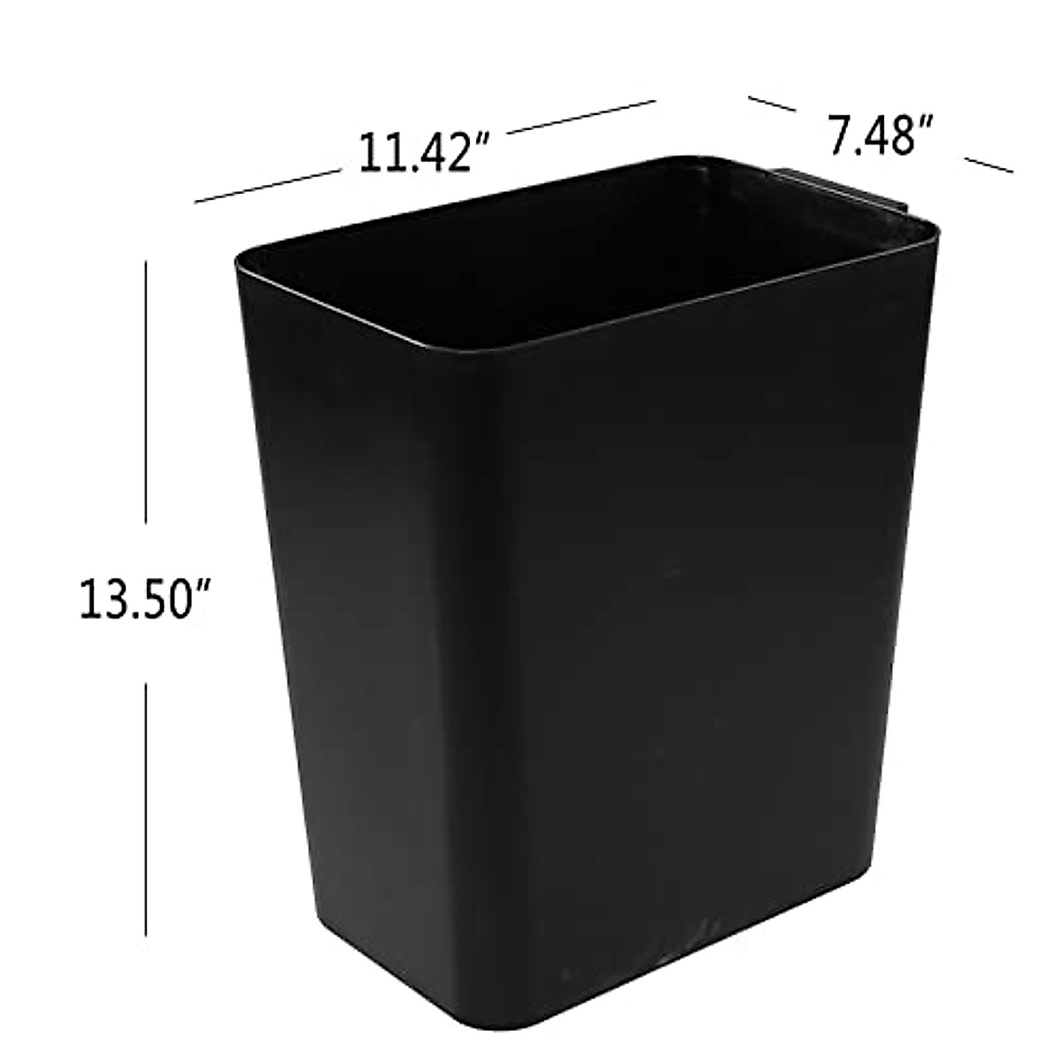 Teyyvn 3-Pack 4.5 Gallon Plastic Trash Can, Black Small Garbage Can for Bathroom, Kitchen, Office, Bedroom