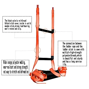 Fire Escape Ladder 26ft Emergency Fire Ladder Training Soft Ladder Jump Grid Ladder 2-3 Story Residential Reusable Window Balcony Treehouse Safety Rope Ladder