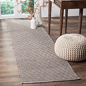 SAFAVIEH Montauk Collection Accent Rug - 3' x 5', Ivory & Light Blue, Handmade Flat Weave Cotton, Ideal for High Traffic Areas in Entryway, Living Room, Bedroom (MTK515D)