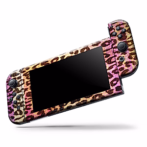 Design Skinz - Compatible with Nintendo Switch OLED Console Bundle - Skin Decal Protective Scratch-Resistant Removable Vinyl Wrap Cover - Vibrant Striped Cheetah Animal Print