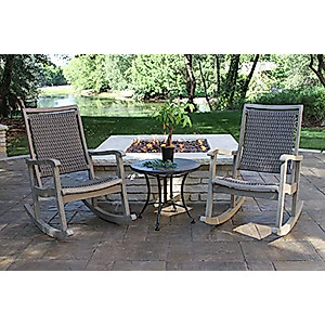 Outdoor Interiors GW21095 Grey Wash Eucalyptus & Driftwood Wicker Rocking Chair