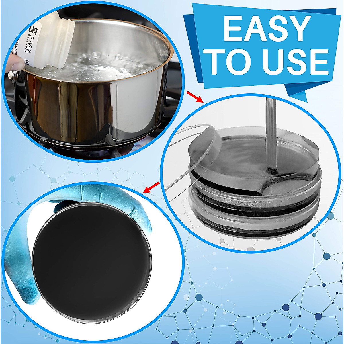 Malt Extract Agar Powder with Activated Charcoal - 100 Grams - Evviva Sciences - Make Over 110 Agar Plates - Premium Performance - Excellent Growth Medium for Mushrooms & Science Projects