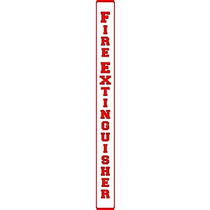Vertical Premium Self-Adhesive Vinyl Fire Extinguisher Cabinet RED decal 2" x 18" bulk pack of 10
