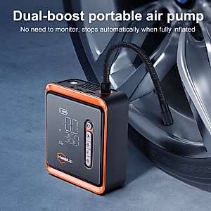 Tire Inflator Portable Air Compressor -Upgraded Air Pump for Car Tires with Tire Pressure Gauge (Max 150 PSI), Auto Shut-Off Tire Pump with LED Light for Car Motor Bike Ball