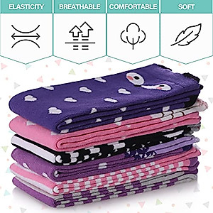 LINEMIN 3-12 Years Girls Knee High Socks Kids Cartoon Animal Warm Cotton Long Tall Boot Socks 6 Pairs (6 Pairs Animal C)