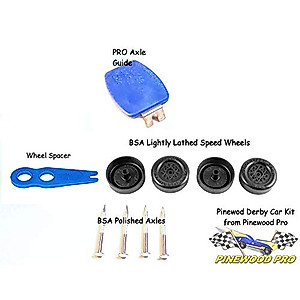 Pinewood Pro Pine Derby Car Kit with PRO Graphite - Painted, Weighted and Ready to Race - Blue Marlin