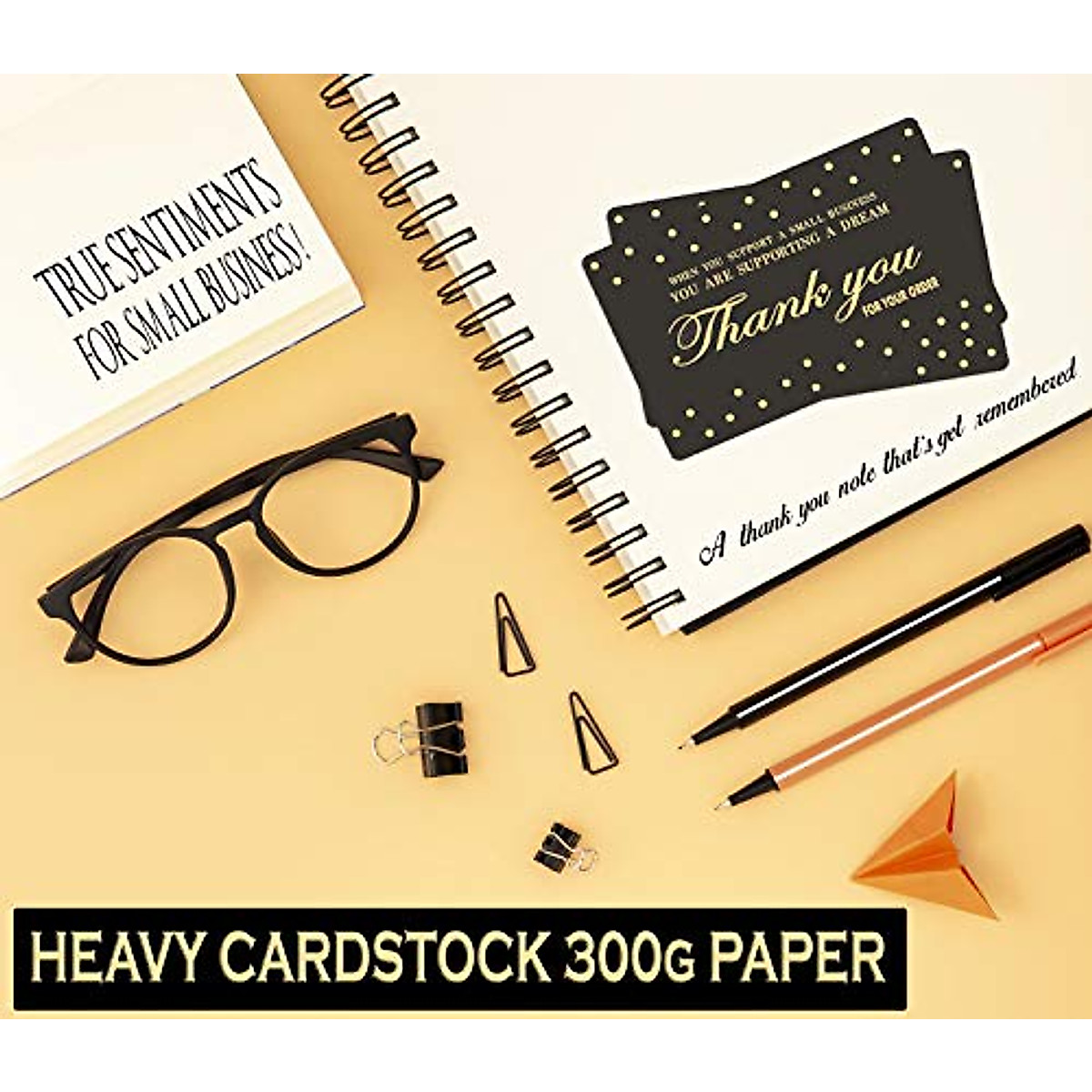 Thank You Cards Small Business - Pack of 100 ( Business Card Sized ) - Thank You for Your order Cards with Elegant Design and Meaningful Sayings for Purchase Inserts to Support Small Business - Best for Retail or Online Stores Package Inserts