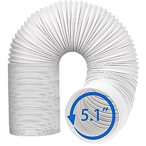Sgran Portable Air Conditioner Hose, 5.1 Inch Diameter AC Hose, Anti-Clockwise Thread AC Vent Exhaust Hose, Length Up to 78 Inch Compatible with Haier LG Delonghi Air Conditioner Parts
