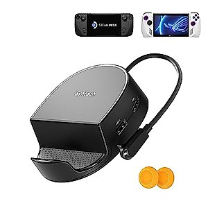 Syntech Mini Dock Perfect Compatibility with Steam Deck and ROG Ally, 6-in-1 Docking Station Featuring HDMI 2.0 4K@60Hz, Gigabit Ethernet, 3 x USB 3.0, PD Charging Doc, Enhanced Stability Round Stand