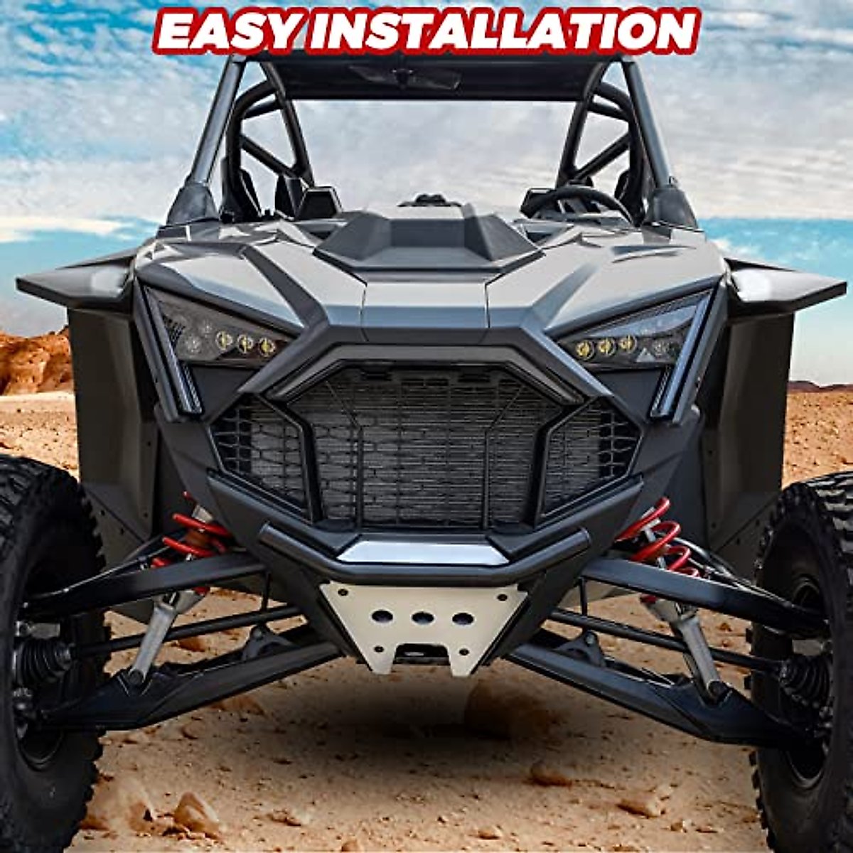 SAUTVS Front Bumper for RZR Turbo R/ Pro R 22-23, Black Front Brush Guard Protector Low Profile Bumper Pre Runner Bumper for Polaris RZR Turbo R / Pro R 2022-2023 Accessories (Replace #2884354)