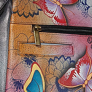 Anna by Anuschka womens Anna Anuschka Genuine Leather Medium Hobo-butterfly Paradise Satchel Bag, Butterfly Paradise, One Size US
