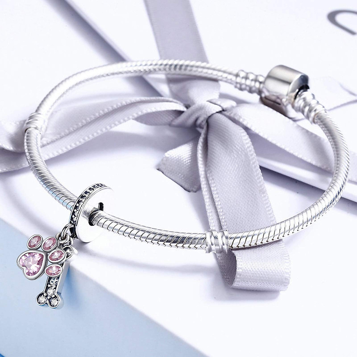 MUERDOU Love Heart Dog Dangle Charm fit Charms Bracelet I Love You to the Moon and Back Charm Gifts for Mother