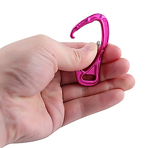 CRAZY SHARK 6PCS Fishing Aluminum Alloy Carabiner Keychain Outdoor Camping Climbing Snap Clip Lock Buckle Hook Fishing Tool（Pink）