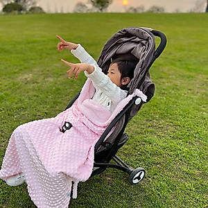 funlife Anti-Kicking Height Adjustable Special Designed Stroller Blanket, Ultra Soft Fleece Breathable Lightweight 4 Season Nursery Bedding Throw Blanket for Infant Toddler,Size:30"*40"