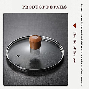 Glass Simmer Pot 3.5L Glass Pots for Cooking with Cover and Wooden Handle Glass Cookware for Stovetop Safe for Pasta Noodle Soup Milk Baby Food Transparent