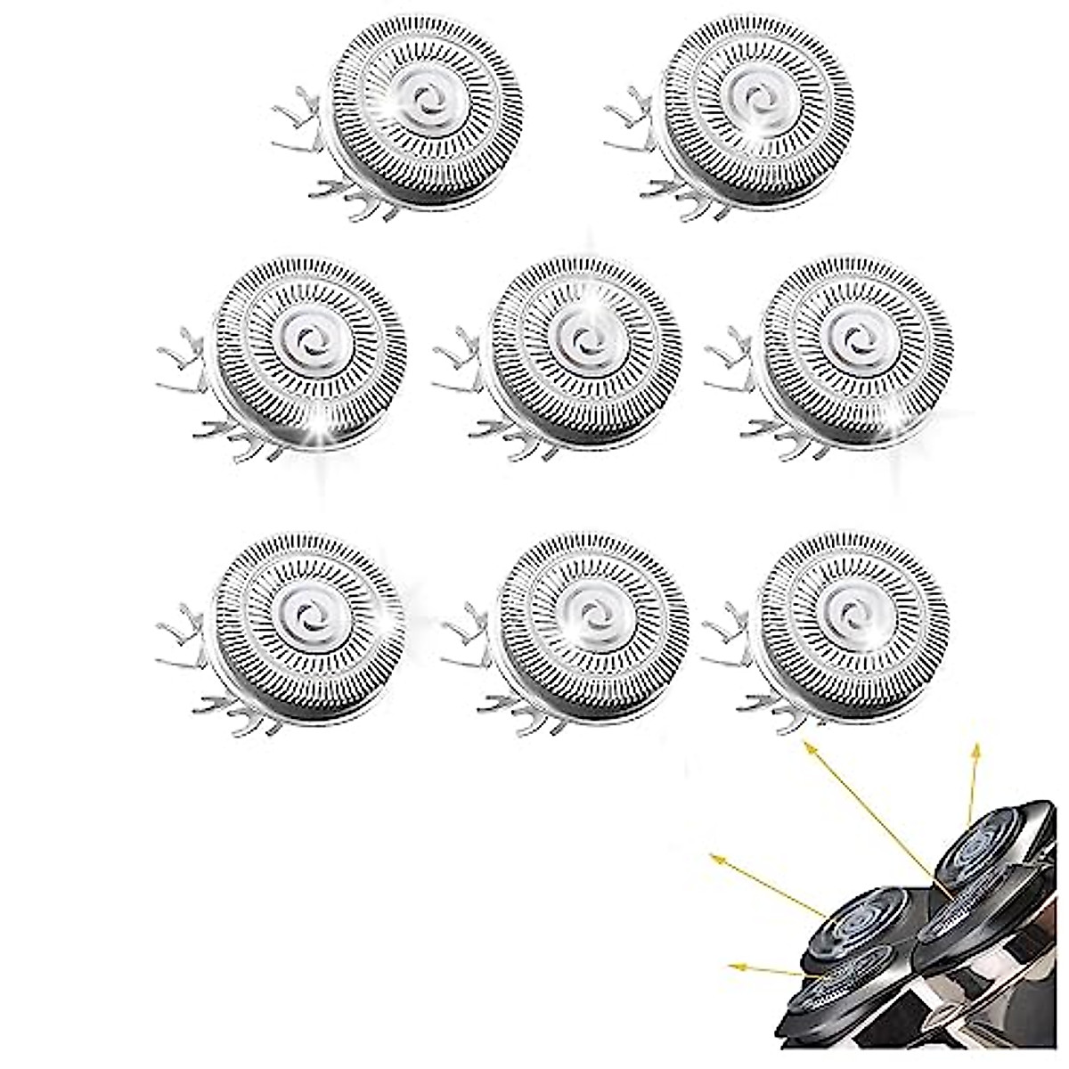 Shaver Replacement Blades,Electric Razor Replacement head for Skull Shaver Pitbull Gold PRO Shaver Replacement Blade 4 Head