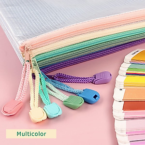 Tamaki 6 Pack Mesh Zipper Pouch Bags Waterproof Zipper Bags Durable Pouches for Organization Bag Board Game Storage, Document Bag Letter/A4