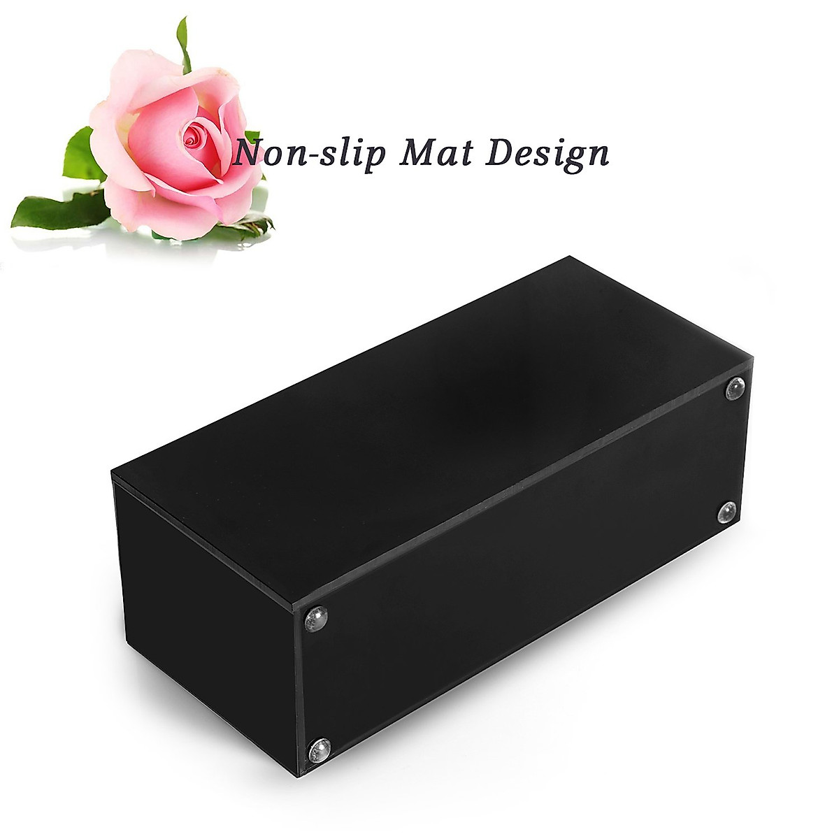 HBlife Makeup Brush Holder Organizer, 3 Slot Acrylic Cosmetics Brushes Storage Solution, Black