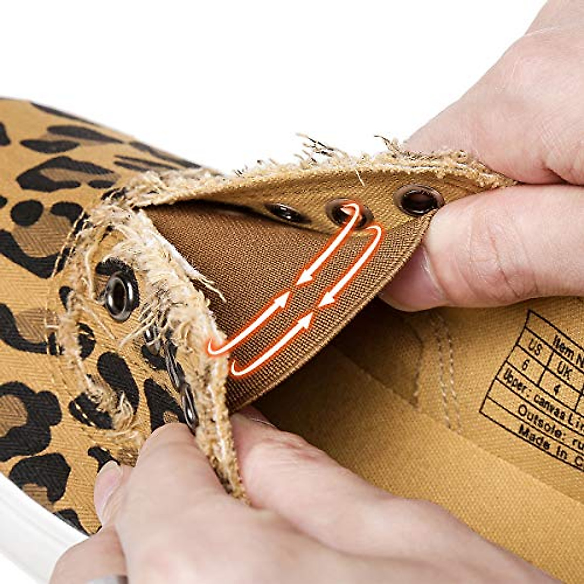 Women's Slip on Sneakers Walking Shoes Casual Girls Canvas Fashion Sneakers（Leopard,US7）