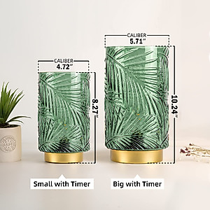 Battery Operated Table Lamp, Cordless Lamps for Home Décor, Nightlight with LED Bulb with Timer for Living Room Bedroom Tabletop Entryway Centerpiece Gift(S Green)