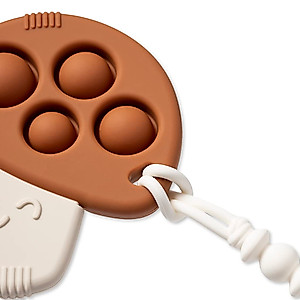 Itzy Ritzy Sensory Popper Toy for Babies - Itzy Pop Toy Features Raised Textures to Soothe Sore Gums, Relieve Stress & Improve Motor Skills - Baby & Toddler Fidget Toy for 3 Months & Up (Mushroom)