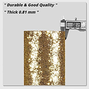 Decotalk Gold Wallpaper Glitter Wallpaper Stick and Peel 17.7"x120" Gold Peel and Stick Wallpaper Glitter Contact Paper Sequins Sparkle Wallpaper for Walls Removable Chunky Glitter Gold Contact Paper