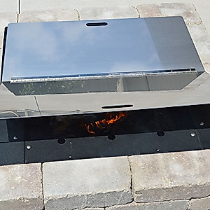 Firebuggz Fire Pit Cover - Stainless Steel Fire Pit Cover, 32" Square - Snuffer Cover Top for Wood or Gas Pit Ring, Silver