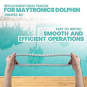 (2 Pack) Replacement Gray Tracks for Maytronics Dolphin Robotic Pool Cleaners with Part Number 9983152-R2 Dolphin Parts