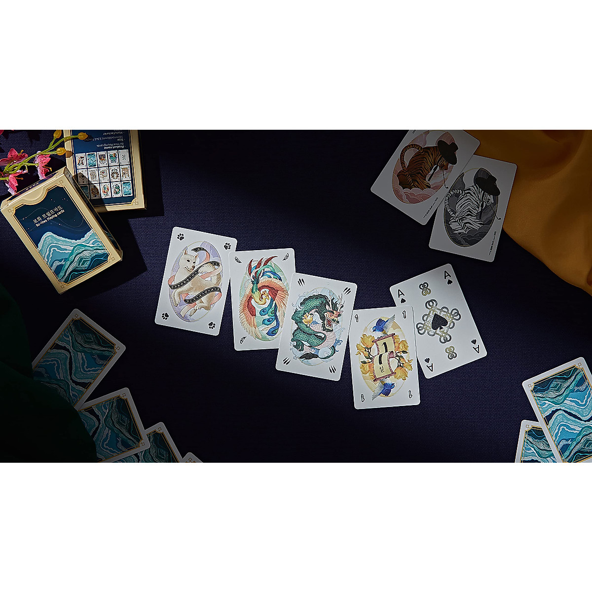 Oroora, Bohwa Card, tichu Board Game + Card Case, 100% Waterproof Plastic Playing Cards, Poker Size, Quality Embossed Plastic Playing Cards, 1 Decks of Cards + 1 Card Case.