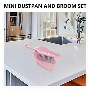 1 Set Broom and Dustpan for Desktop and Bed Cleaning Handheld Dustpan and Brush for Home and Dorm Use