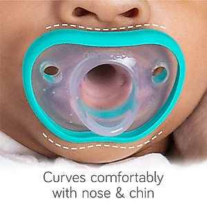 Nanobebe Baby Pacifiers 0-3 Month - Orthodontic, Curves Comfortably with Face Contour, Award Winning for Breastfeeding Babies, 100% Silicone - BPA Free. Perfect Baby Registry Gift 2pk,Pink