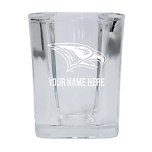 Personalized Customizable North Carolina Central Eagles Etched Square Shot Glass 2 oz With Custom Name (1) Officially Licensed Collegiate Product