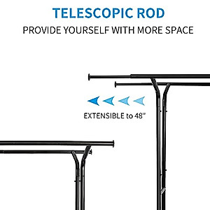Fishat Double Rod Heavy Duty Clothing Garment Rack