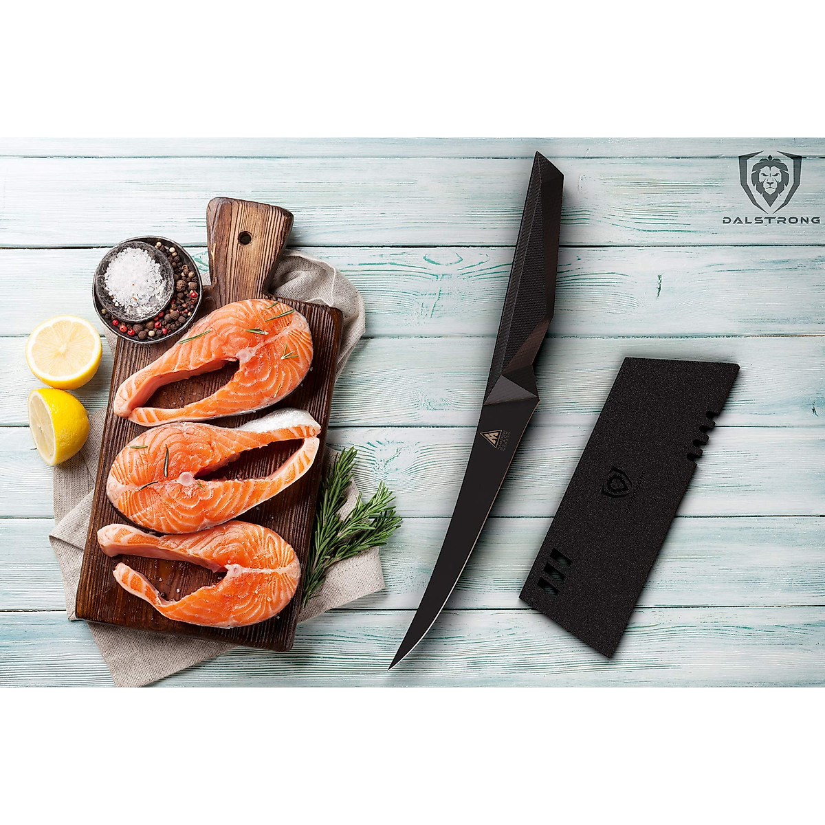 Dalstrong Shadow Black Series Curved Boning Knife 6" Bundled with Butcher & Breaking Knife 10" - NSF Certified