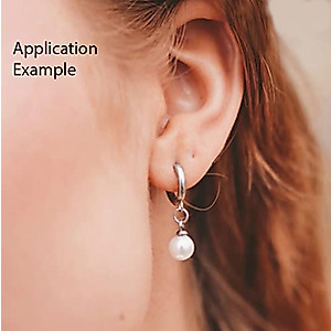 20pcs Adabele Hypoallergenic Tarnish Resistant 14mm (0.55 Inch) Gold Round Leverback Huggies Earring Hooks with 3mm Secure Screw Eye Peg Bail BF265