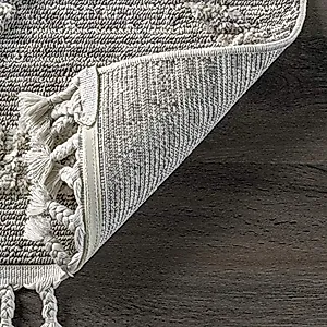 nuLOOM Skylar Textured Trellis Tasseled Area Rug, 4' x 6', Beige