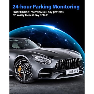 Dash Cam, 3 Channel Dash Cam, 1080P Dash Cam Front and Inside, Triple Dash Cam Front and Rear Inside, Dash Camera with 32GB Card, HDR, G-Sensor, 24Hr Parking, Loop Recording