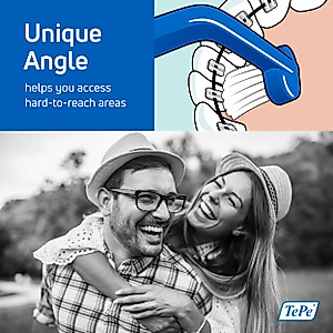 TEPE Angled Soft Bristle Toothbrush, Orthodontic Toothbrush for Braces, Small Head Toothbrush for Retainers, Implants, Universal Care, 1 Pk