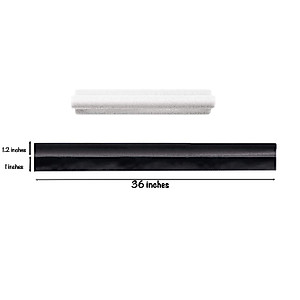 BAZERGA Under Door Draft Stopper One Sided Weather Stripping Door Seal Strip with Hook and Loop Self Adhesive Tape Noise Draft Blocker Dust and Sound Proof Energy Saving Door Stopper 35.4" (BBlack)