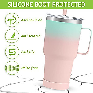 Zenbo 30 oz Tumbler with handle Keeps Drinks Cold up to 24 hours,Insulated Tumbler with Lid and Straw,Vacuum Thermal Cup with Handle,Leak Proof,Dishwasher safe