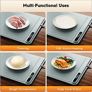 Voriah Electric Warming Tray, Foldable Food Warmers, Portable Food Warming Mat, Compact Heating Tray, 3 Heat Settings Auto Power Off, Heating Mat for Food for Events Home Buffets Party Daily Use