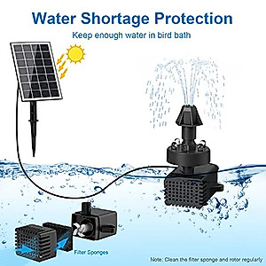 GAIZERL Solar Fountain with 2000 Battery - Work On Cloudy Days - 2023 Upgrade 3.5W Glass Panel Solar Powered Bird Bath Water Pump with Stakes, 16.4ft Cable, Colorful LED Lights, 7 Nozzles for Garden
