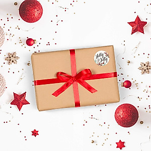 Holly Berry Holiday Stickers / 500 Greenery Greeting Card Envelope Seals / 6 Alternating Watercolor Christmas Sticker Designs / 1.5" Rustic Christmas Labels