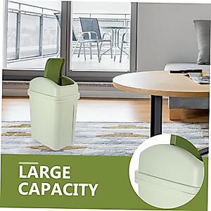 Shake Lid Trash Can Household Trash Can Thicken Garbage Bucket Plastic Trash Can Thicken Trash Bucket Restroom Trash Can Small Trash Can with Flip Lid Trash Cans with Lids Trashcan