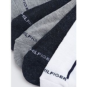 Tommy Hilfiger Men's Athletic Socks - Cushioned Crew Socks (5 Pack), Size 7-12, White Assorted