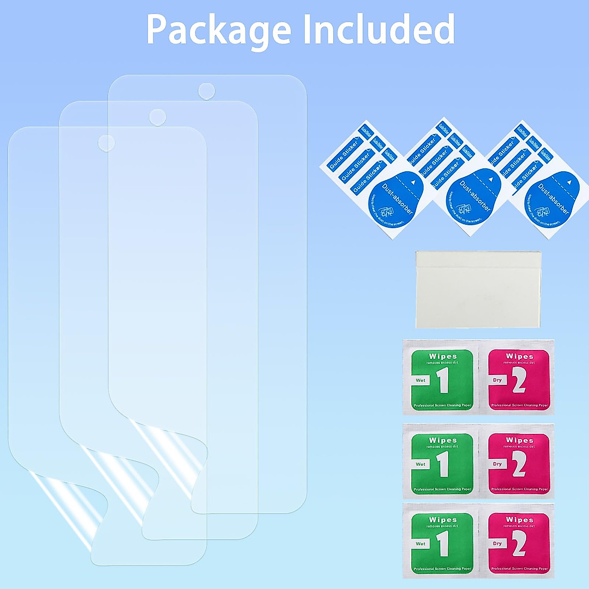 LOOKSEVEN 3 Pack Hydrogel Film For Samsung Galaxy S23 Plus Transparent Soft TPU Screen Protector Compatible with Samsung Galaxy S23 Plus, High Sensitivity Protective Film (Not Tempered Film)