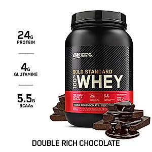 Optimum Nutrition Gold Standard 100% Whey Protein Powder, Double Rich Chocolate 2 Pound (Packaging May Vary)