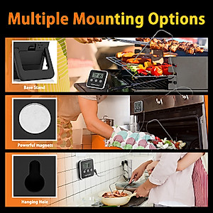 Meat Thermometer Digital Instant Read Kitchen Cooking Food Candy Thermometer Timer with Stainless Steel Probe Magnet for Oil Deep Fry BBQ Grill Smoker Baking Liquids Beef Oven Thermometer