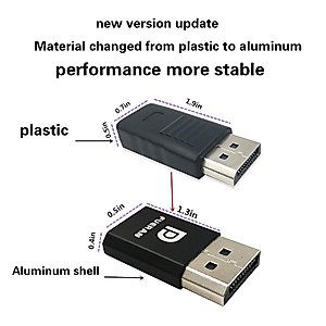 FUERAN DP - DisplayPort Display Emulator EDID Emulator Plug 2K (fit Headless 2560x1600@30Hz) 4K 4096x2160@60Hz Display Port Dummy Plug DisplayPort Compatible (2K-2560x1600@30Hz)